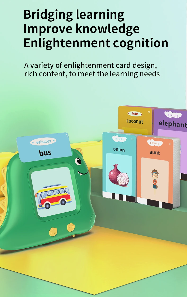 Talking Flash Cards Machine Learning Device Educational Kids Phonics ...