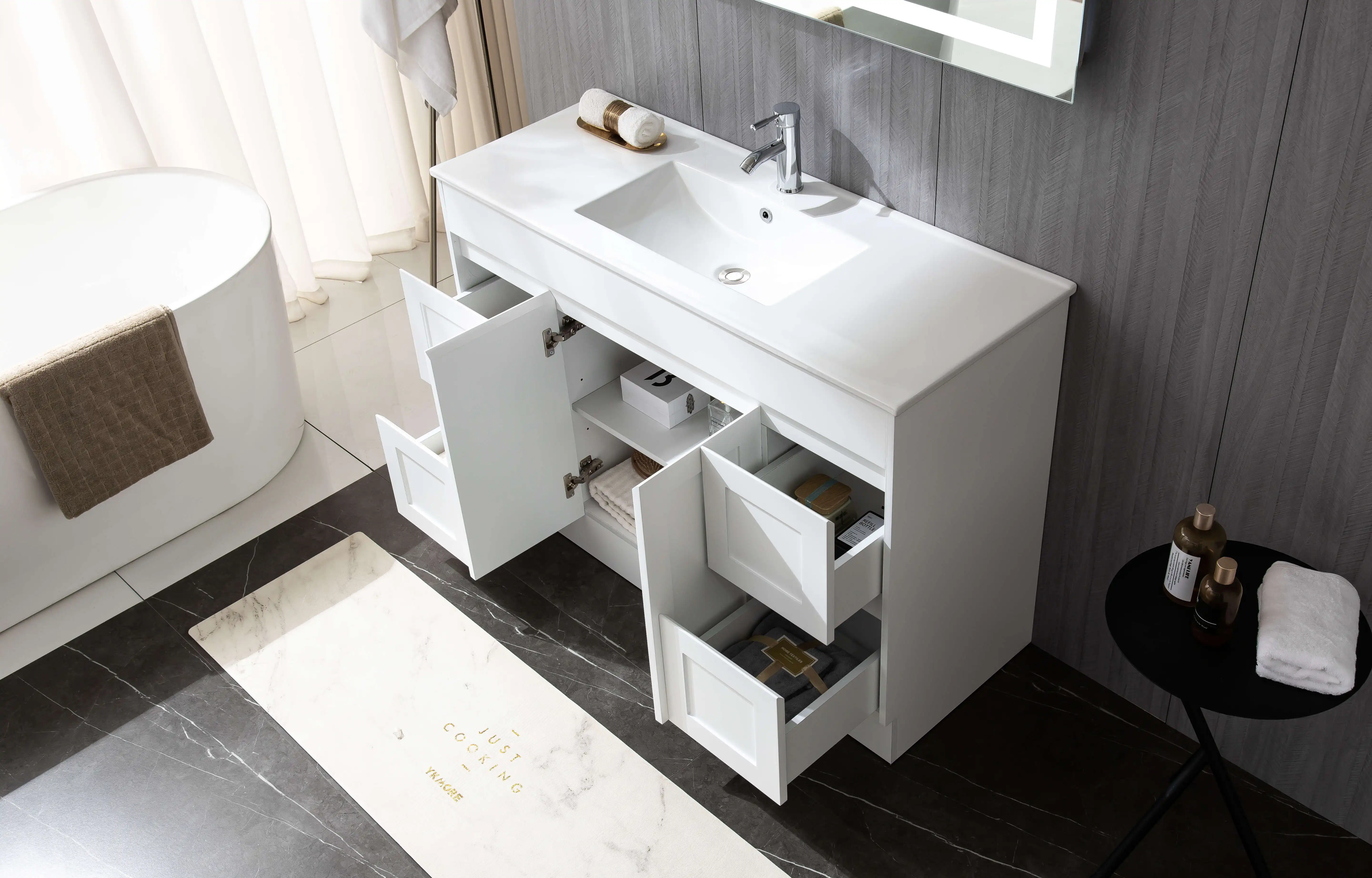 Modern Simple Hotel Hand Washing Basin Bathroom Cabinet Combination ...