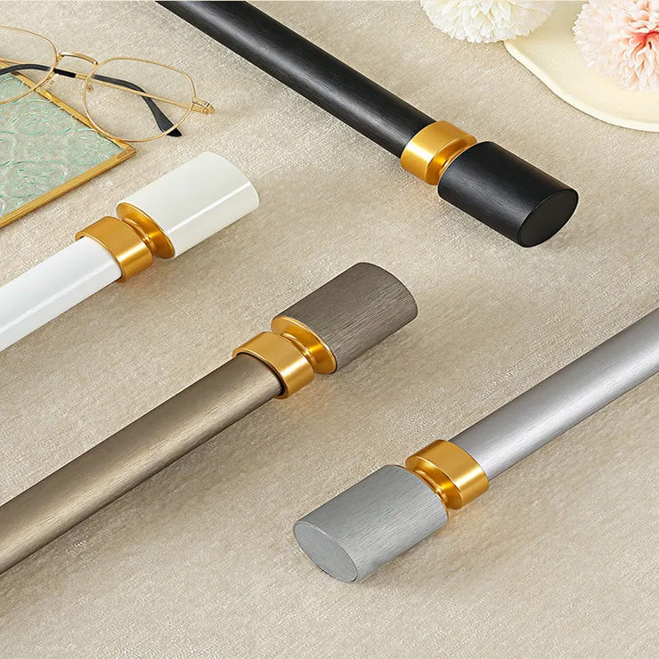 Luxury Silent Design Curtain Roman Rods With Curtain Accessories Single ...