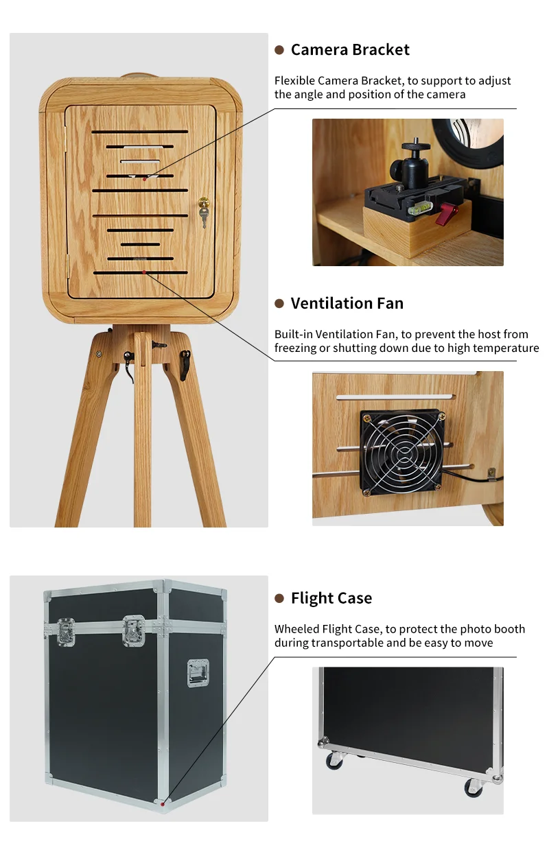 Portable Retro Photobooth Real Wood Instant Dslr Wedding Vintage Photo ...