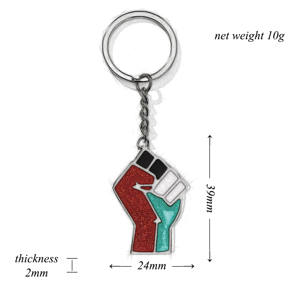 World Peace Gifts Palestinian Girl Keychain - Palestine Map Flag Necklace