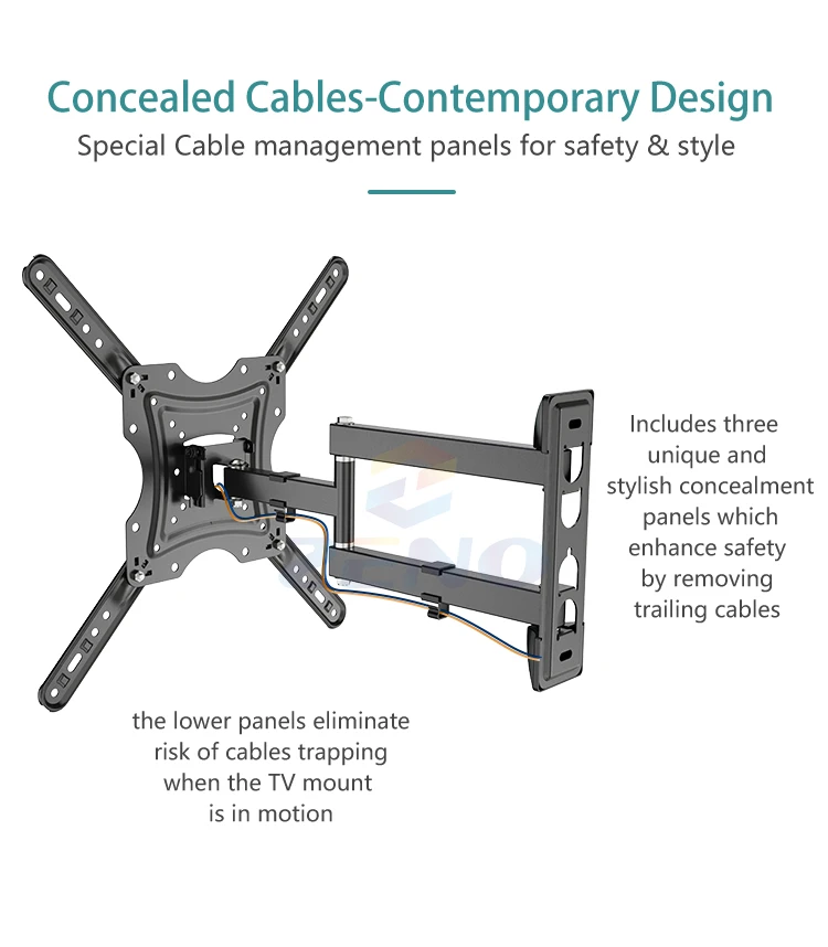 Lcd Led Full Motion Stand Swivel Function Tv Wall Mount 55 Inch Monitor ...