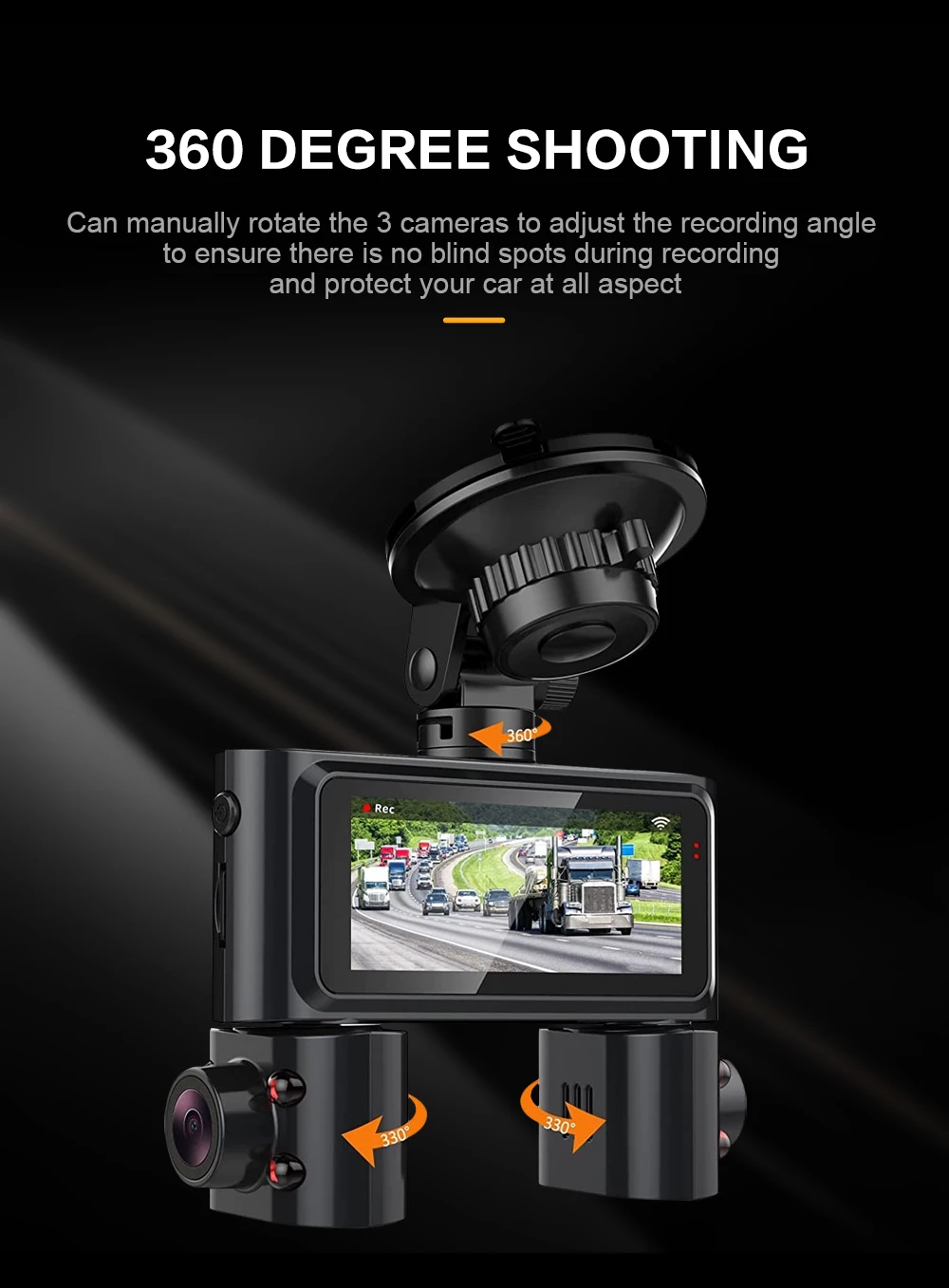 4 Channels Dashcam 360 Degree Recorder DVR Car Security