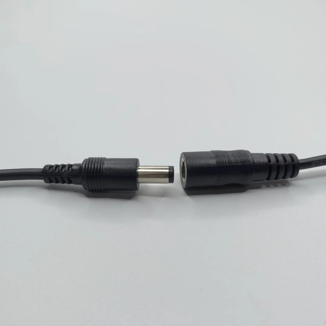 Custom DC5521 DC Connector Power Pigtails Cable for Industrial Use