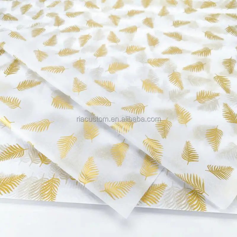 Golden Five-pointed Star Tissue Wrapping Paper 50x70cm Metallic Custom ...