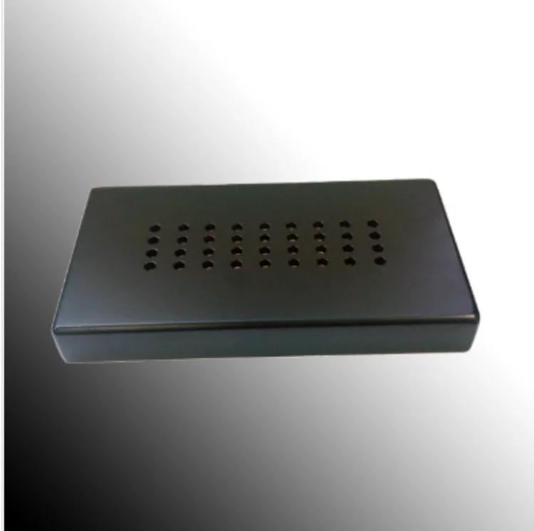 Black Wooden LED Light Display Stand with 3 White Lines for Crystals ...