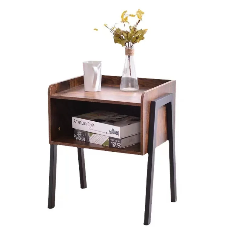 Modern Industrial Retro Style Bedside Rustic Metal Wood 1 Drawer ...