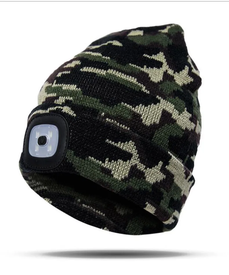 Unisex Beanie Hat With Led Light Rechargeable Bright Headlamp Winter ...