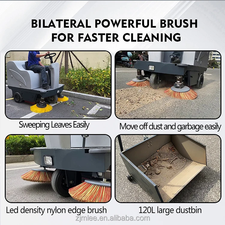 Mlee1450 Outdoor Professional Road Floor Sweeper 120l Dustbin Battery ...