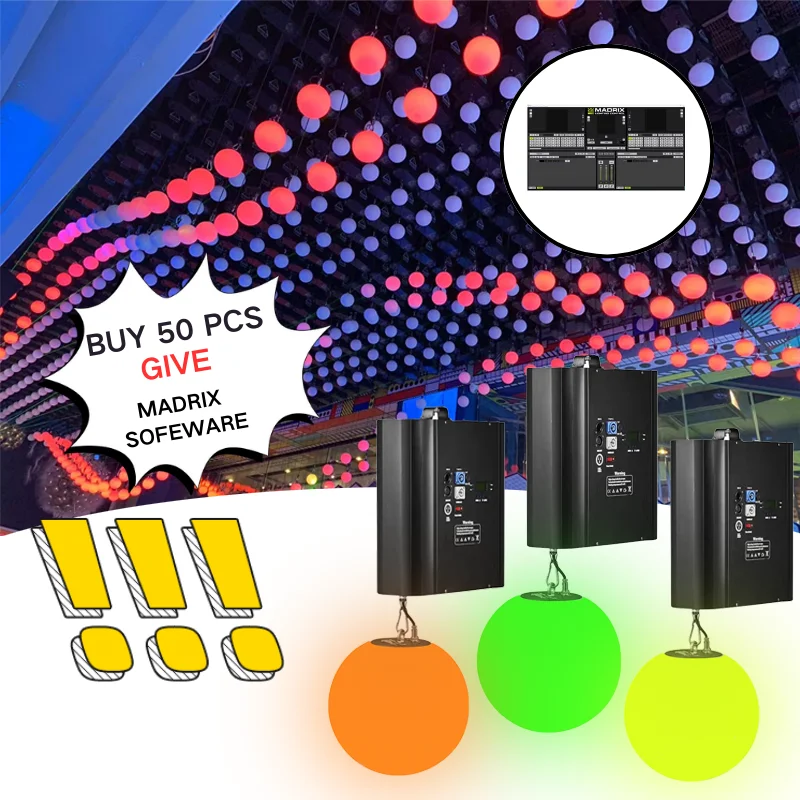 Led Kinetic Ball Light Dmx Control Kinetic System Rgb Led Lifting Ball ...