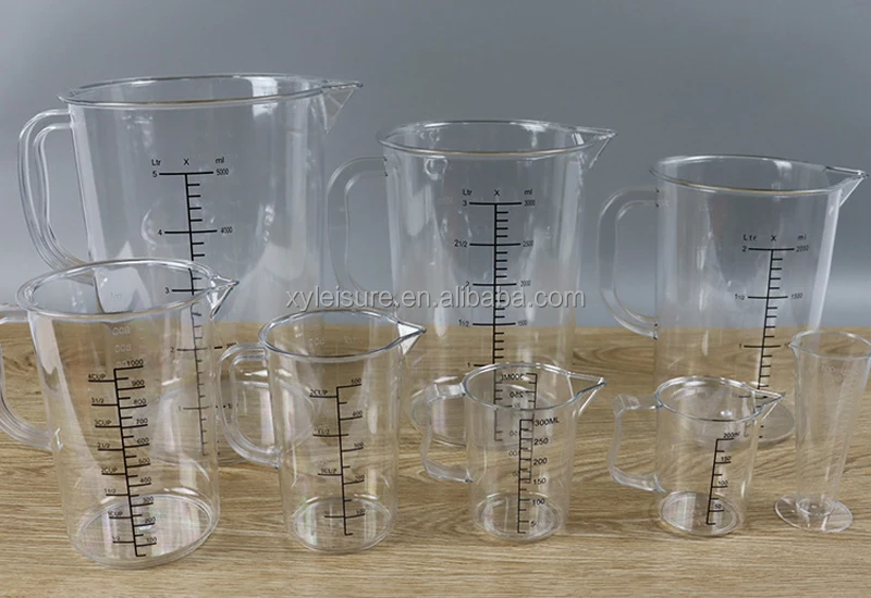 Clear Plastic Cup Water Jug 200ml-5000ml - Measuring Tools