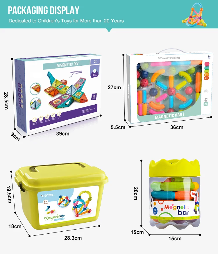 25 Pieces Magnetic Sticks Toy Set - 3D Construction Fun