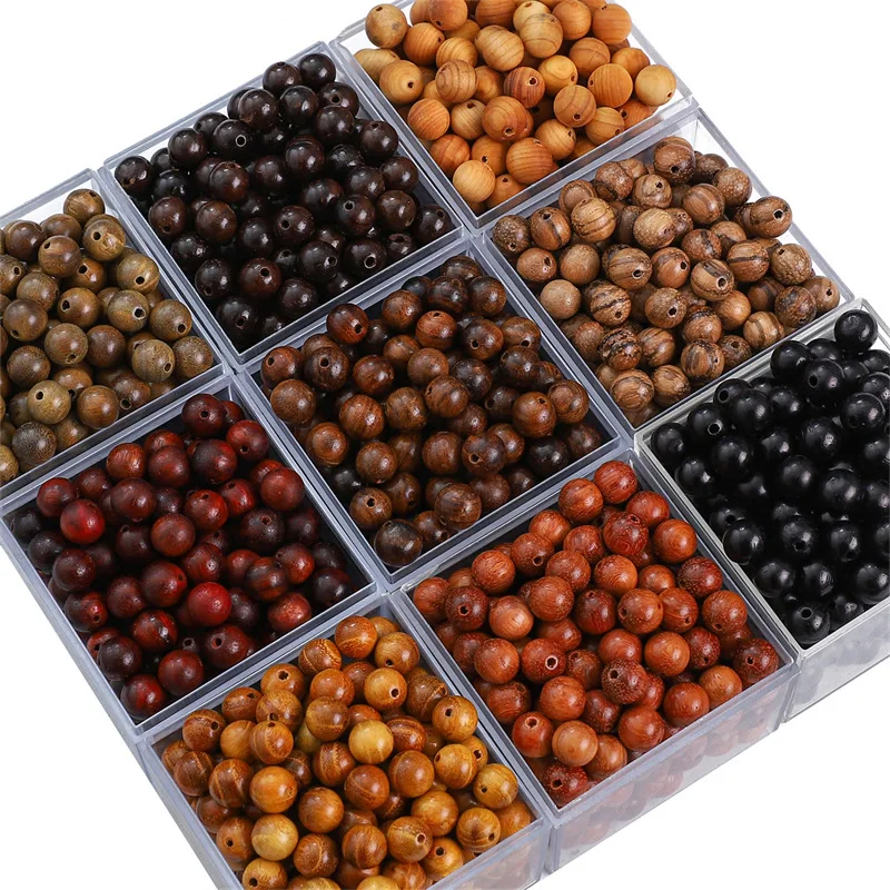 Wholesale Cheap Pine 8MM Natural Round Loose Wooden Beads
