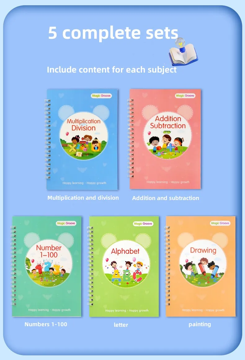 Customized Spiral Binding Magic Copy Book Set For Kids - Oem Available