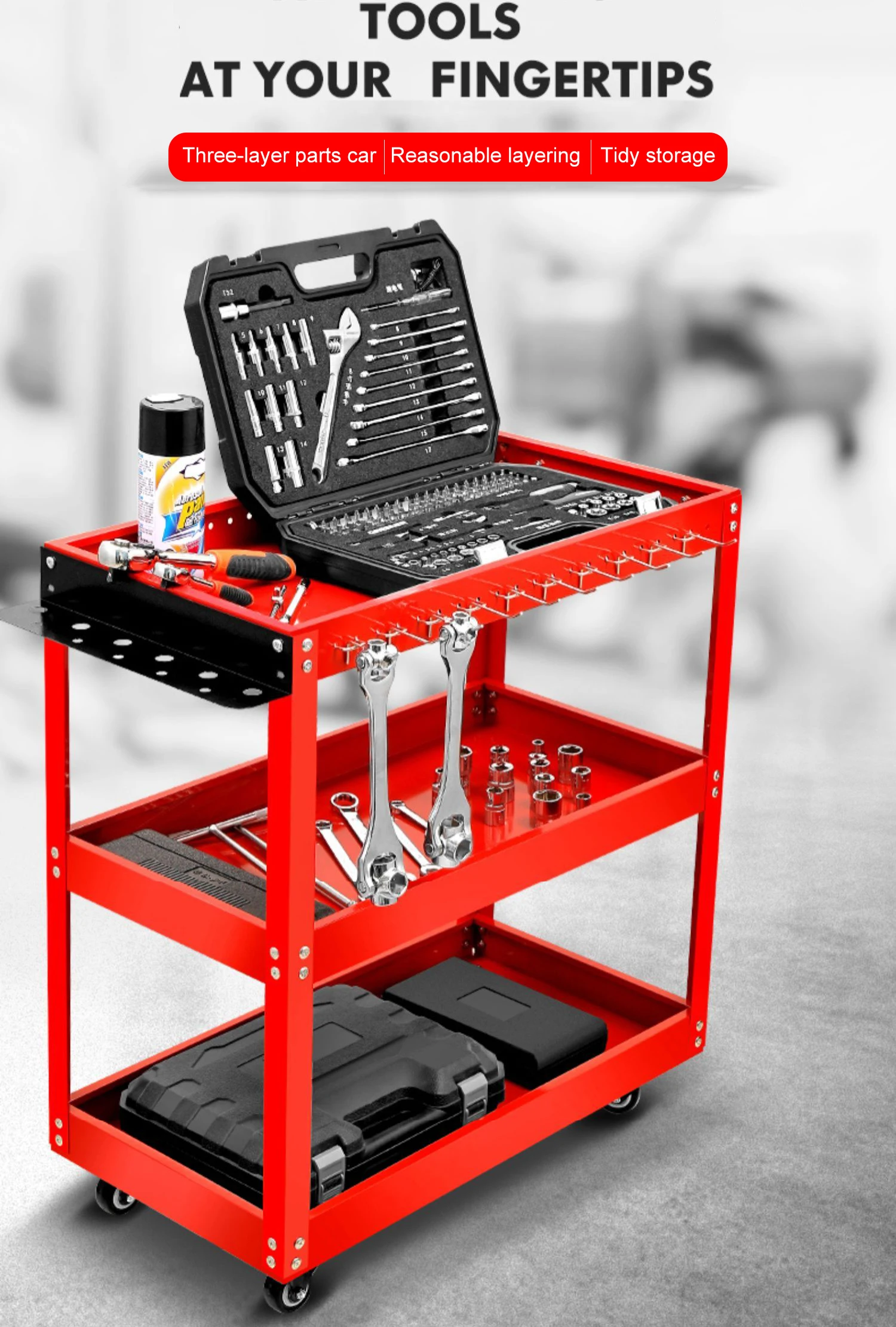 New Design Custom Metal Rolling Tool Cabinet/toll Trolley With Drawers ...