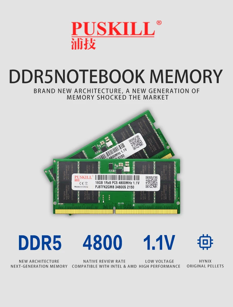 Wholesale Computer Parts Ddr5 Ram 8gb 16gb 32gb 1.1v 4800/5200/5600 ...