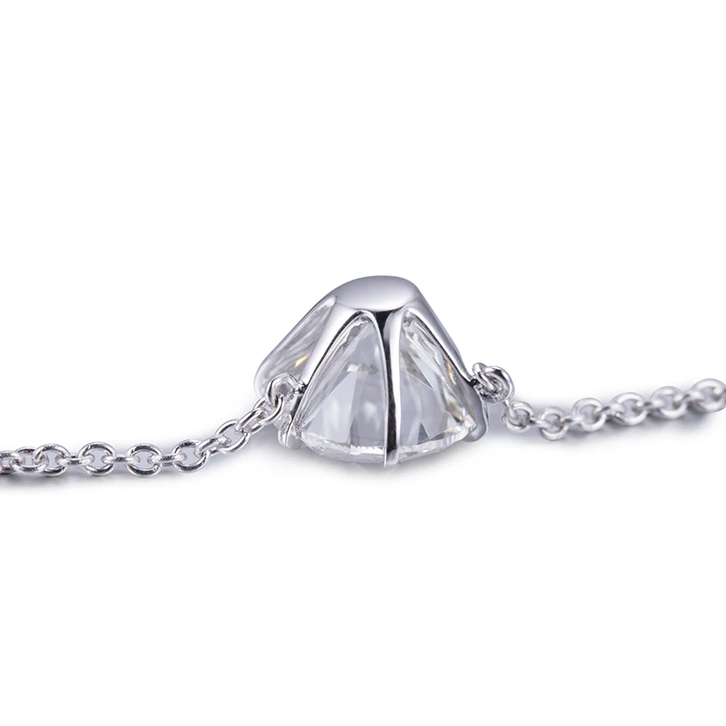 Messi Jewelry 14K White Gold Lab Grown Diamond Necklace