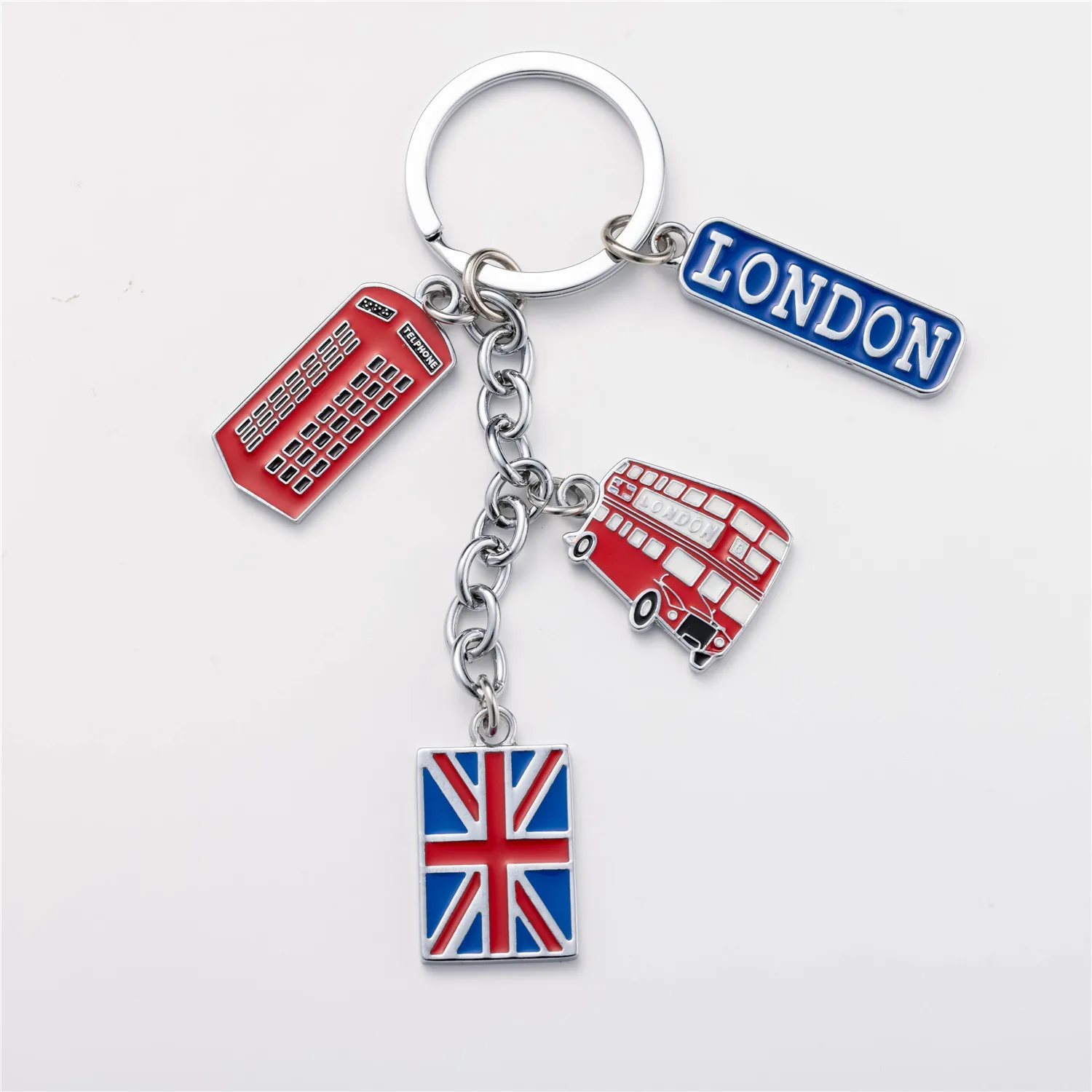 Factory Enameled I Love London Keychain United Kingdom Flag Key Ring ...