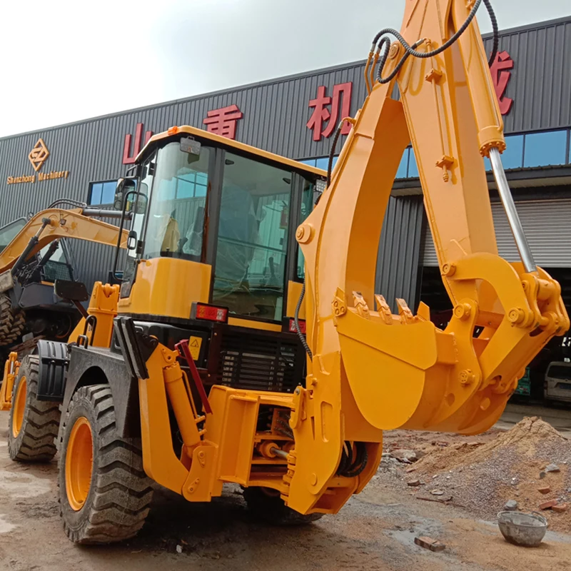 Small Articulated Excavator Wheel Backhoe Loaders Construction ...