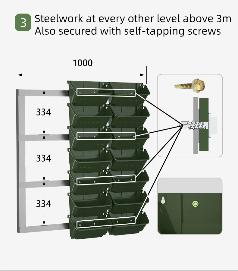 Vertical Garden System Green Wall Module Standing Garden Pots And Pots ...