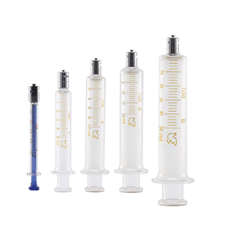 High Precision Glass Dispensing Syringe 1ml 2ml 5ml 10ml 20ml 50ml Oil ...