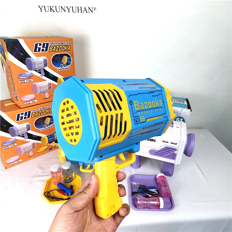 Wholesale Outdoor Kids Light Up Soap Bubble Toys 88 69 Holes Electric ...