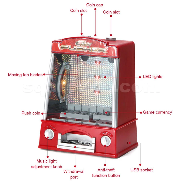 Toydaloo Coin Pusher Arcade Game with Lights & Sounds, 150 Coins, OEM