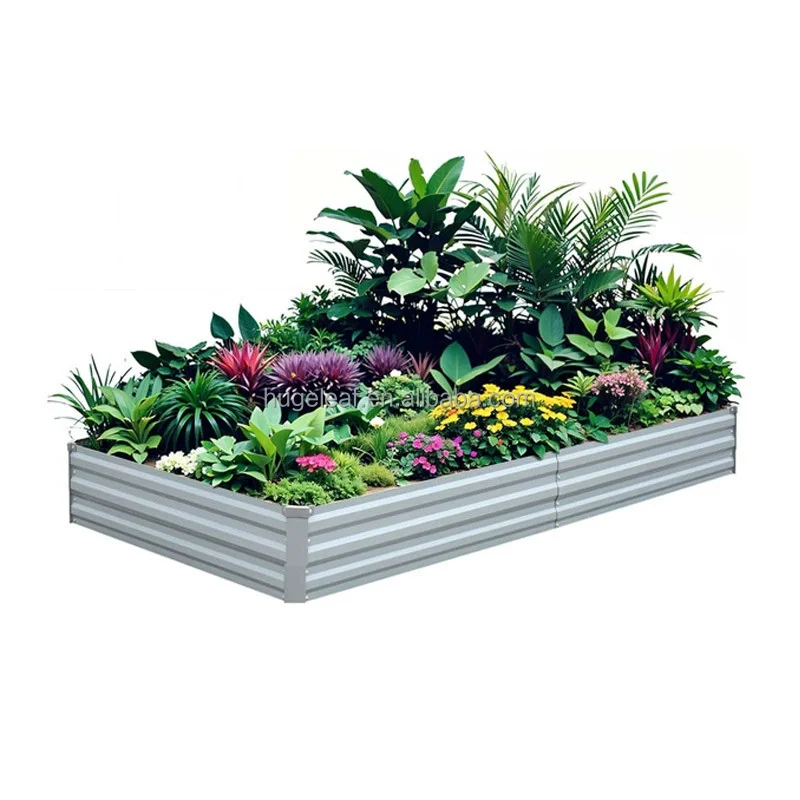150x90x30cm Outdoor Galvanized Steel Garden Raised Bed Planter