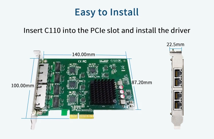 Intel I210-at Pcie X4 4 Ports Network Card 10/100/1000 Mbps - Buy I210-at Pcie X4 4 Ports ...