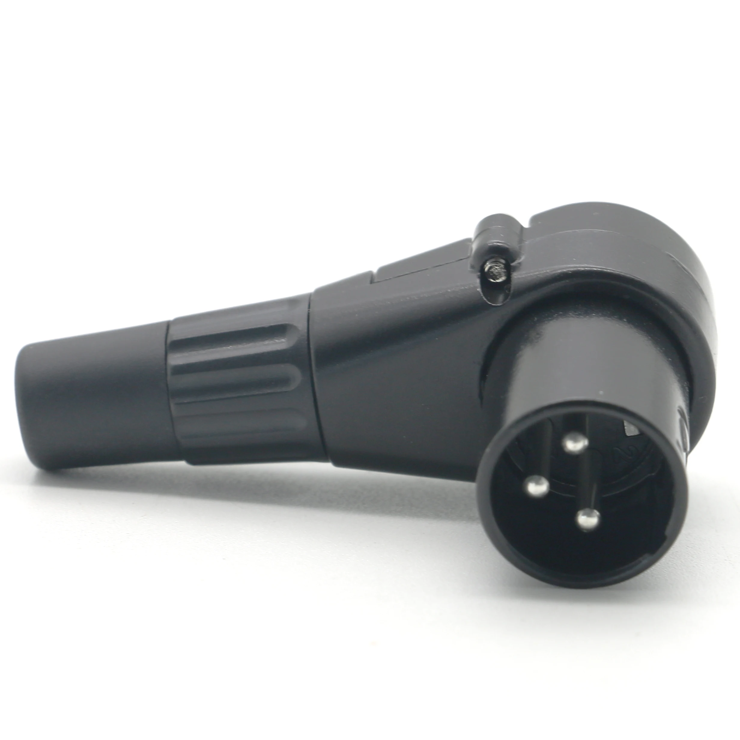 Male 90 degree elbow microphone plug three core audio connector black ...