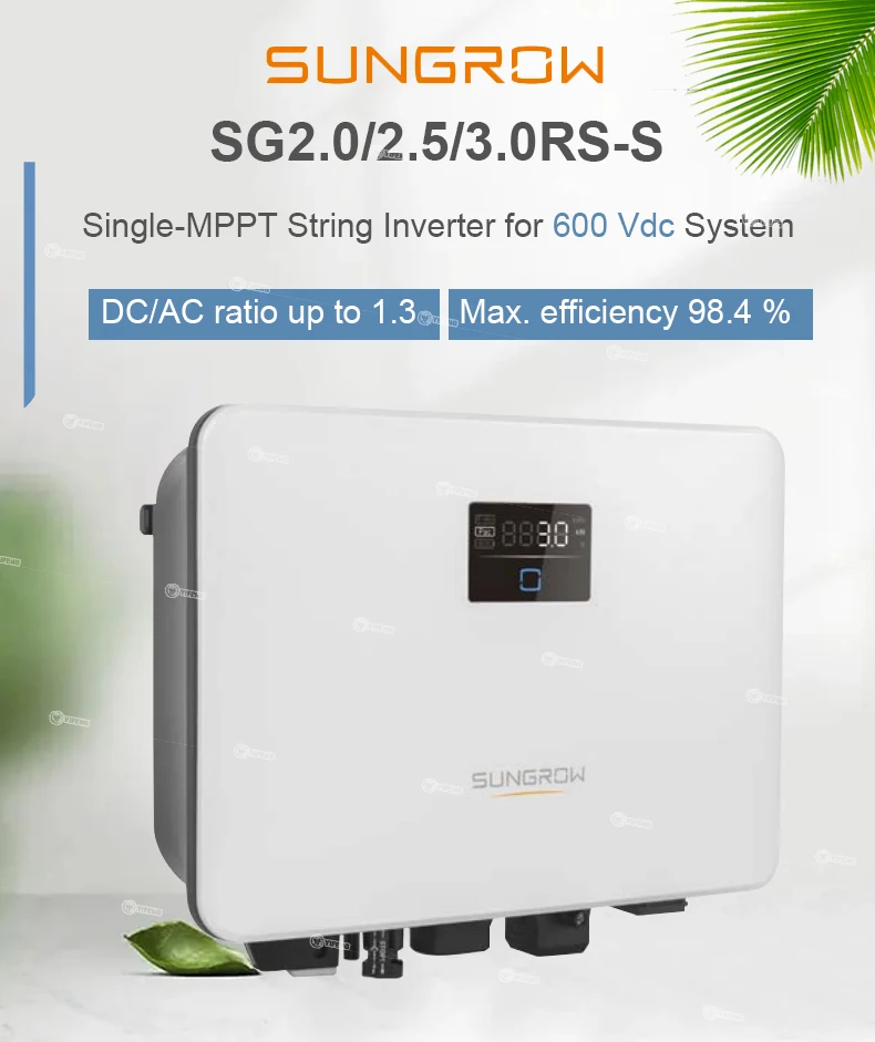 Sungrow 3kw On-grid Solar System Hybrid Inverter Sg2.0/2.5/3.0rs-s Single-mppt String Inverter ...