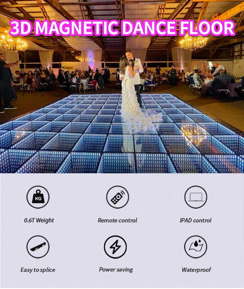 Rgb Led Dance Floor Wedding Portable 3d Infinity Mirror Video Light Led ...