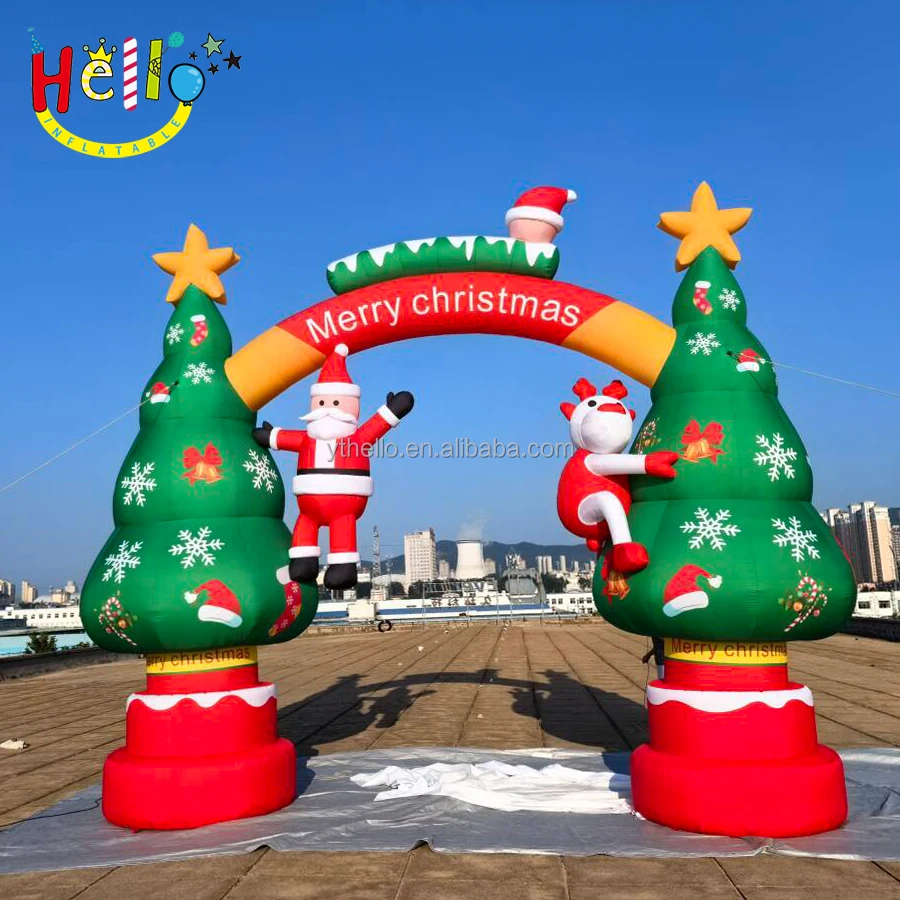 Outdoor christmas tree decorations arch inflatable santa arch| Alibaba.com