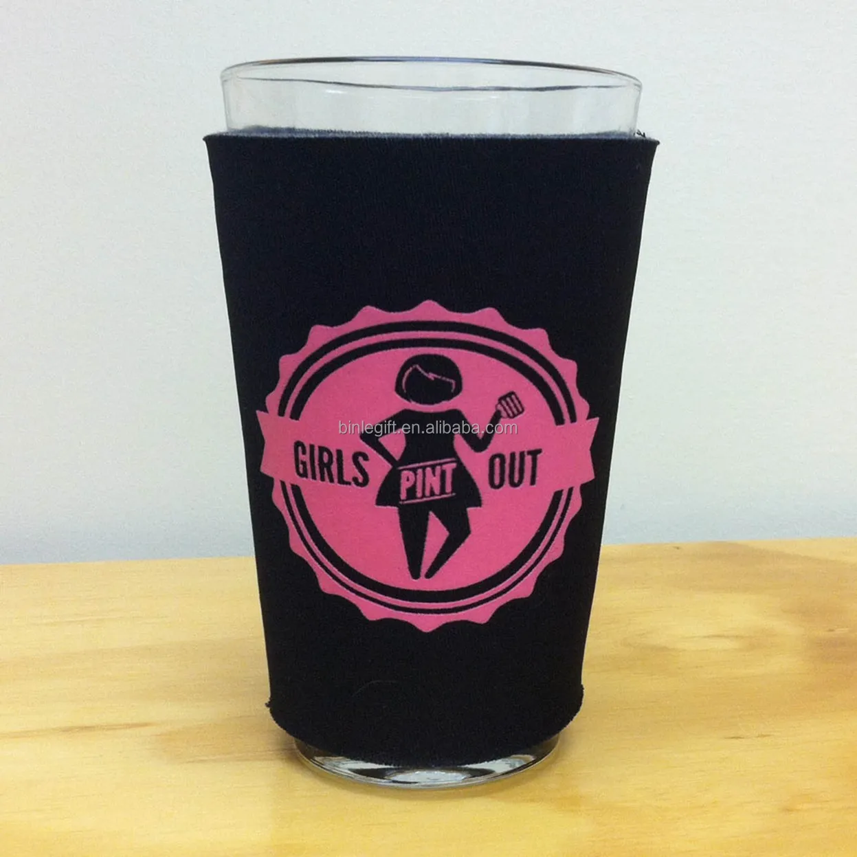 Custom Reusable Schooner Glass Cooler Coolies Pint Glass Sleeve