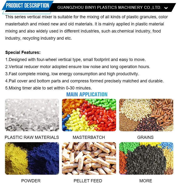 100 Kg Plastic Pellet Mixer - Efficient & Reliable Mixing