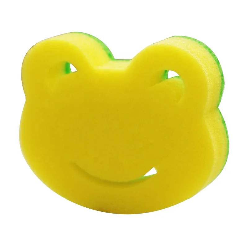 Cute Frog Composite Sponge Dishwashing Block Pot And Pan Kitchen Brush ...