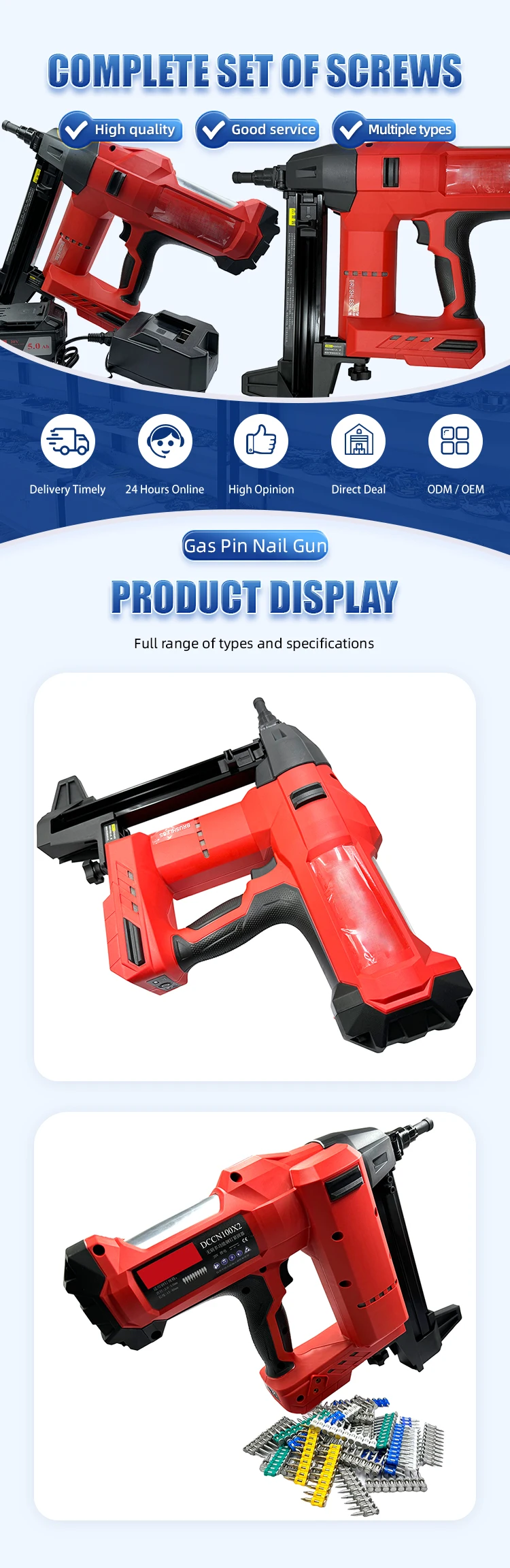 Battery Powered Concrete Nailer - 900 Nails per Charge