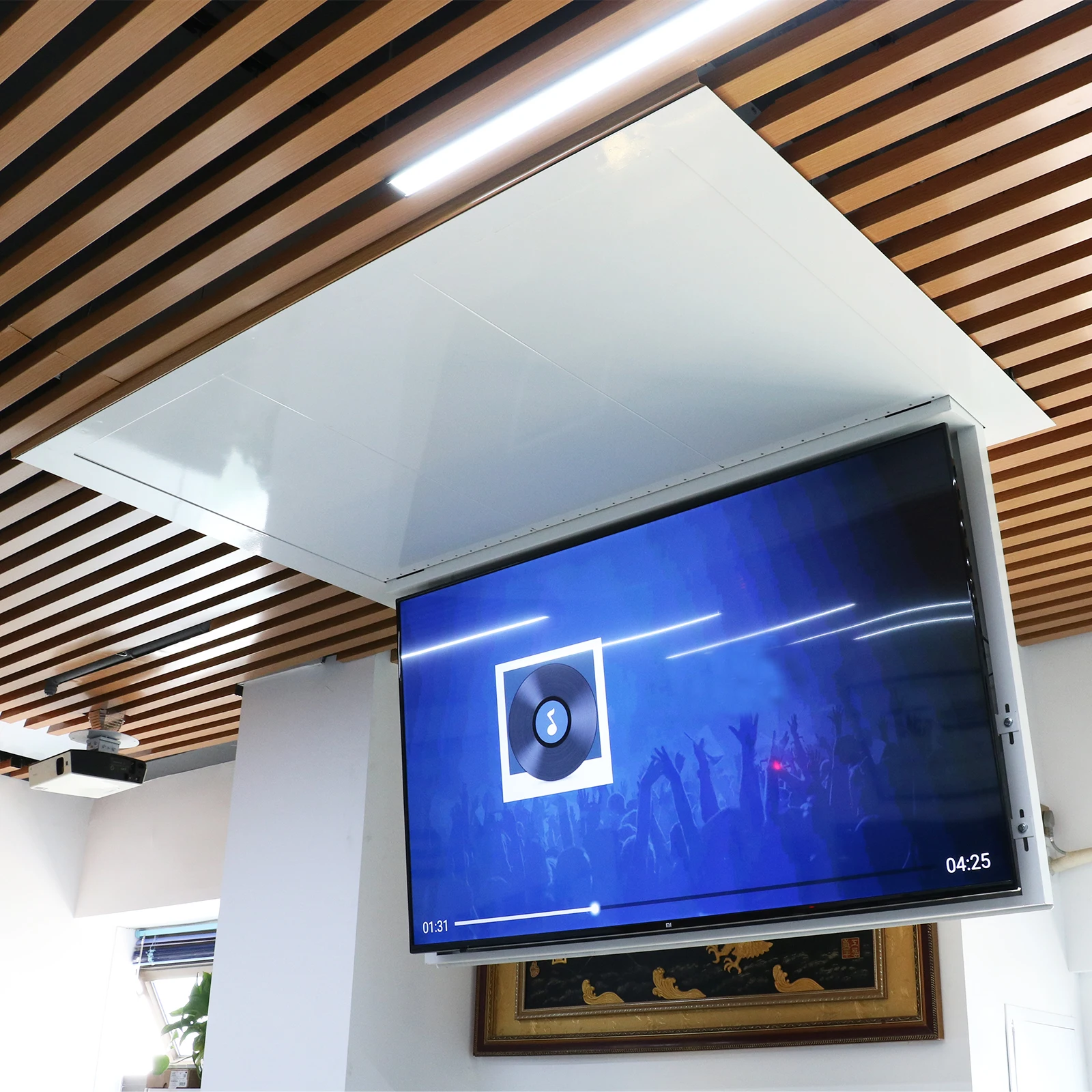 32-75 Inches Motorized Telescopic Ceiling Tv Mount Bracket Electric ...