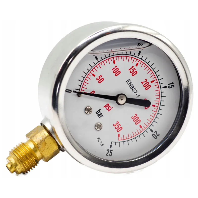 HUBEN Glycerine Pressure Gauge 400 Bar - 6000 Psi 1/4 Bsp 63mm