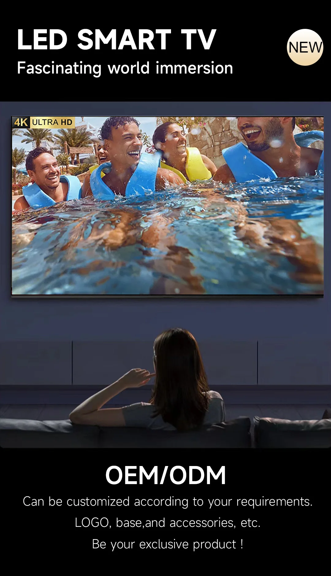 55"inches Borderless Kitchen Oem Factory Bathroom Hotel Support Television 4k Led Tv - Buy Tv ...