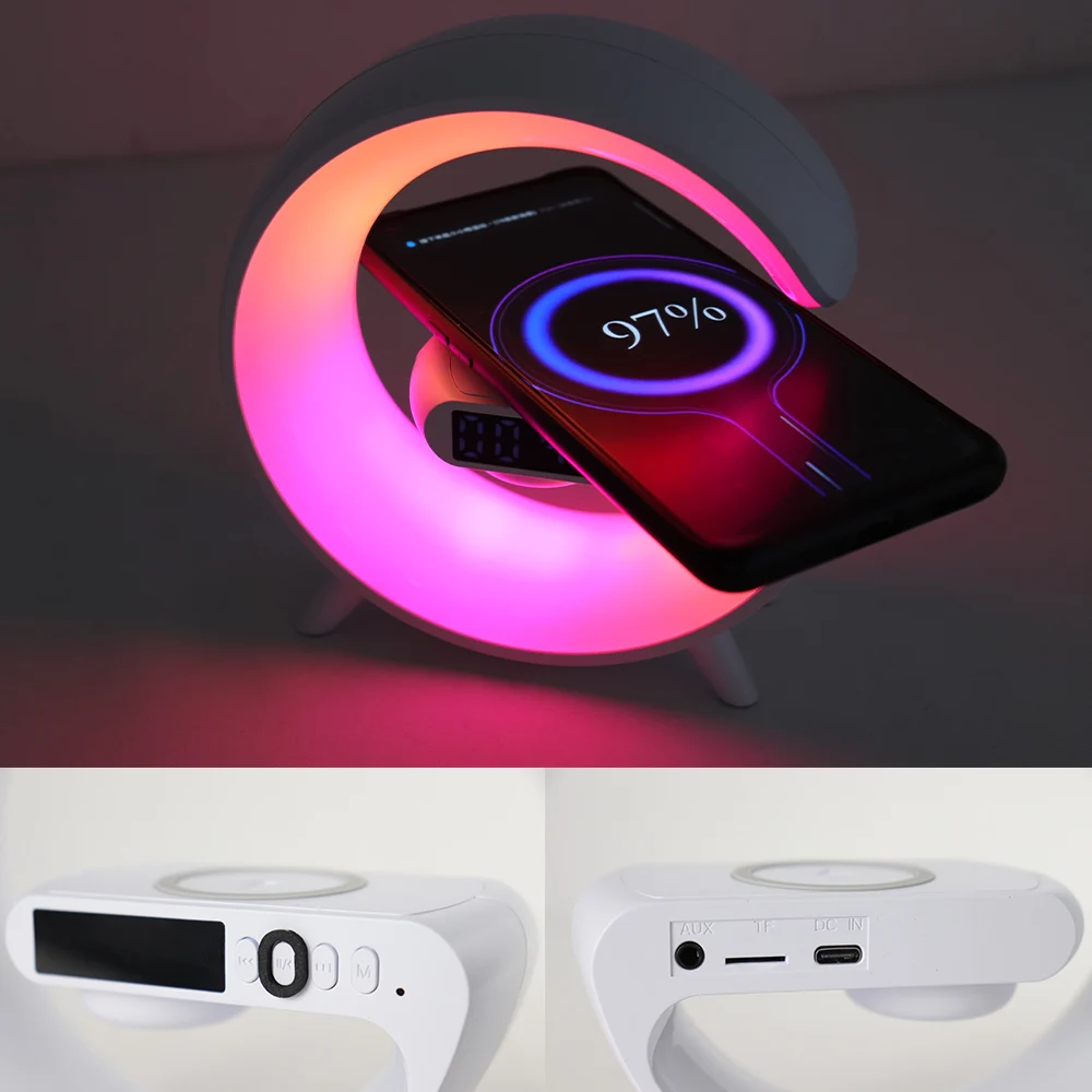 Wireless Charger Lamp Rgb Color Changing Bedside Light Mini Size G Lamp ...