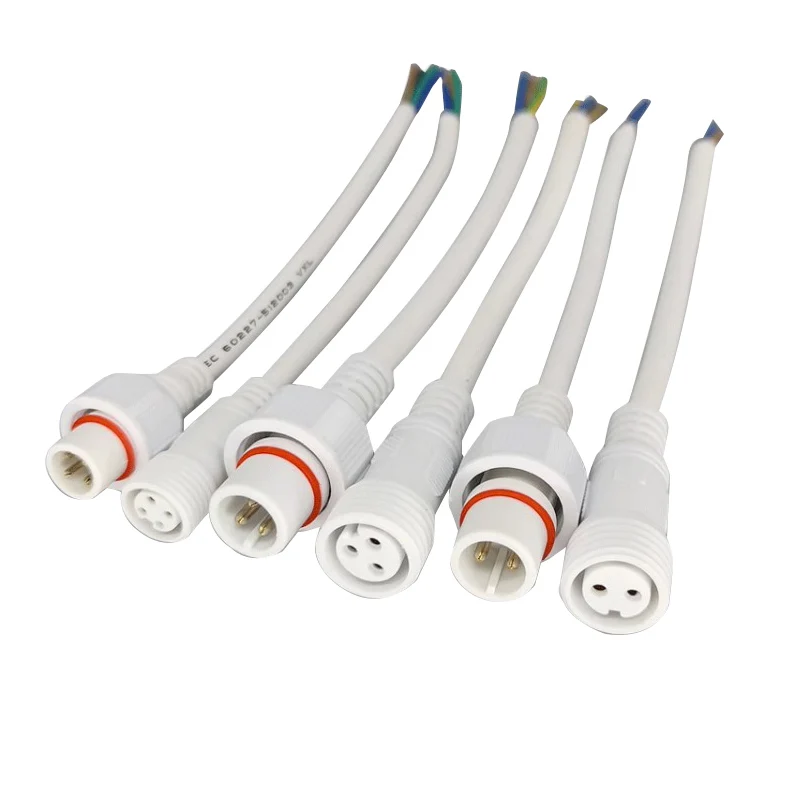 M12 Dc White Waterproof Male And Female Plug,Outdoor Aviation Connector ...