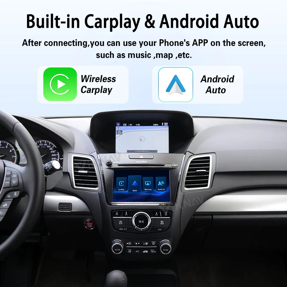 Viknav Linux System Wireless Carplay Android Auto Decoder Box for Acura ...