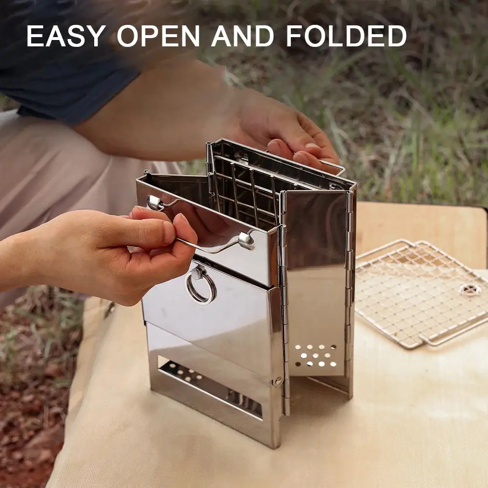 Outdoor Brazier Camping Wood Stove - Portable & Foldable