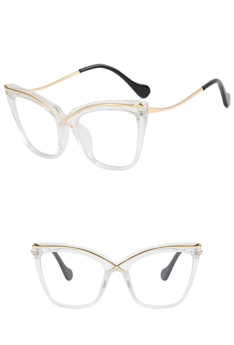 2024 Vintage Cat Eye Computer Glasses Women Anti Blue Triangle Optical ...