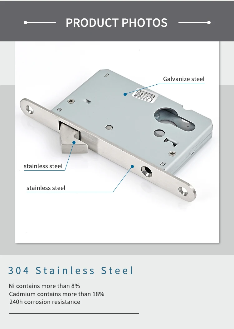 Euro Type Hook Stainless Steel Mortice Lock Body For Sliding Door 50sd ...