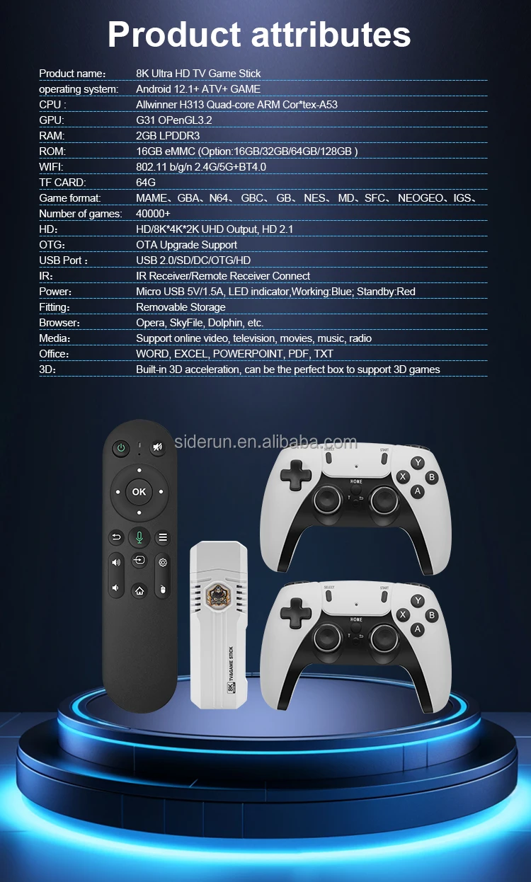 K8pro Game Stick Lite 4k Retro Video Game Console 3d 64gb Built In ...