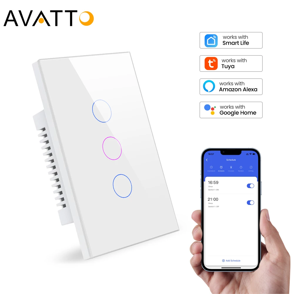 AVATTO Smart Wifi Wall Light Switch - Alexa & Google Home