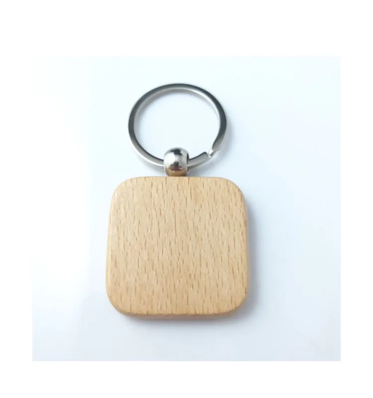 Different Shapes Blank Beech Wooden Key Chain Wood Keychain Key Ring ...