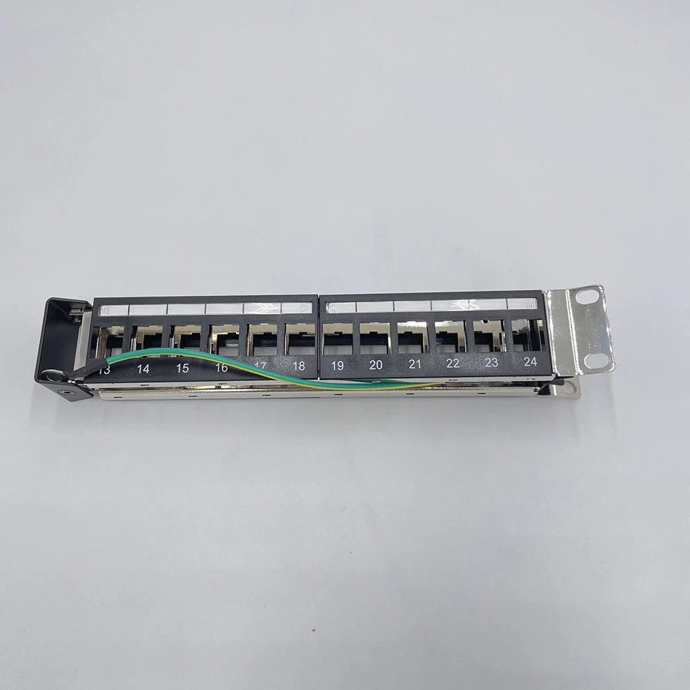 24 Port Angled Patch Panel CAT6A STP 1U Height Keystone Jack for ...